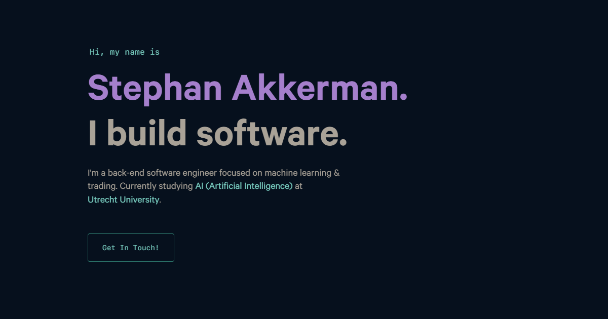 Stephan Akkerman | Software Engineer | Portfolio